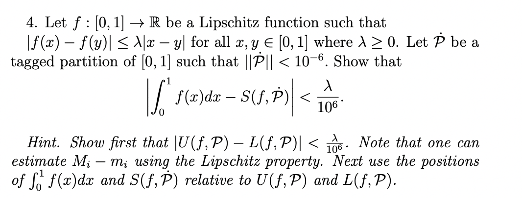 Solved 4. Let f:[0,1]→R be a Lipschitz function such that | Chegg.com