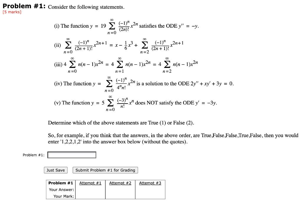 Solved Problem #1: Consider the following statements. [5 | Chegg.com