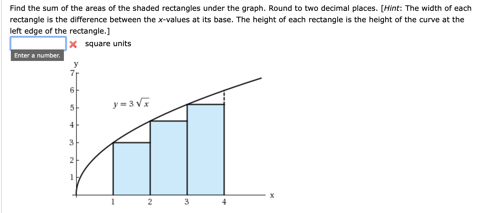 Solved Find the sum of the areas of the shaded rectangles | Chegg.com