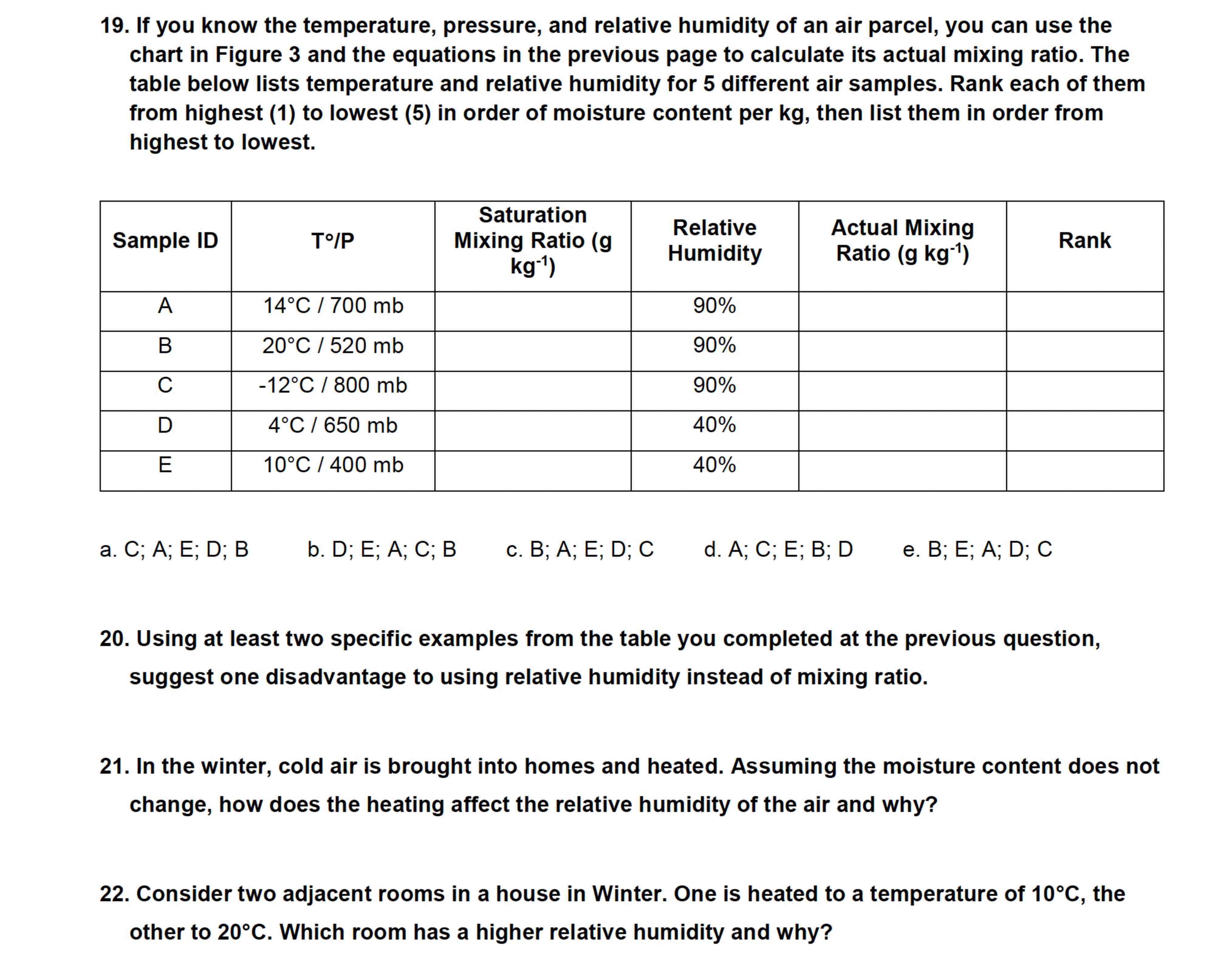 Solved If you know the temperature, pressure, and relative | Chegg.com