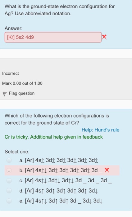 Solved What Is The Ground State Electron Configuration Fo