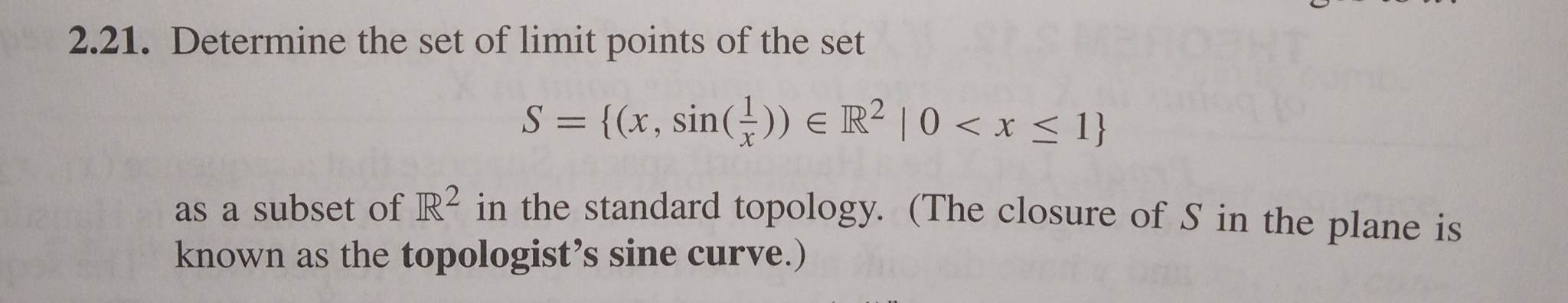 Solved 2.21. Determine the set of limit points of the set | Chegg.com