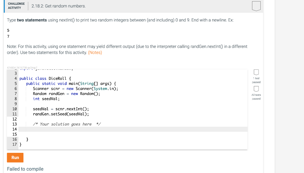 Solved \begin{tabular}{l|l} CHALLENGE ACTIVITY & 2.18.2: Get | Chegg.com