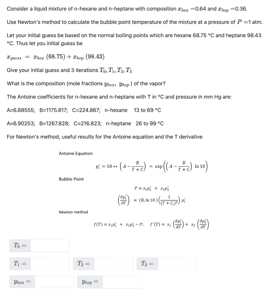 Solved Consider a liquid mixture of n-hexane and n-heptane | Chegg.com