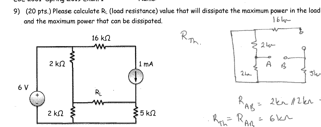 Solved (20 pts.) Please calculate Ri (load resistance) value | Chegg.com