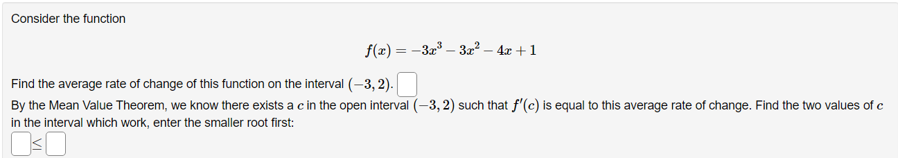 Solved Consider the function f(x)=−3x3−3x2−4x+1 Find the | Chegg.com