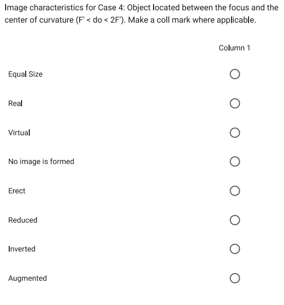 Solved Case 4: Object located between the focus and the | Chegg.com