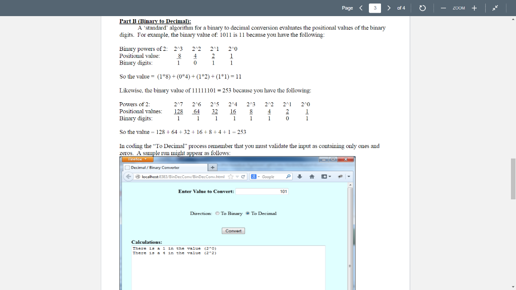 Solved IS265: Scripting Technologies Binary-Decimal | Chegg.com
