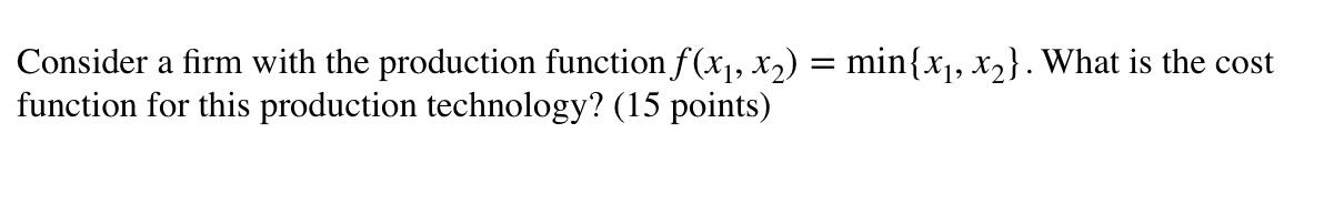 Solved a = 2 Consider a firm with the production function | Chegg.com