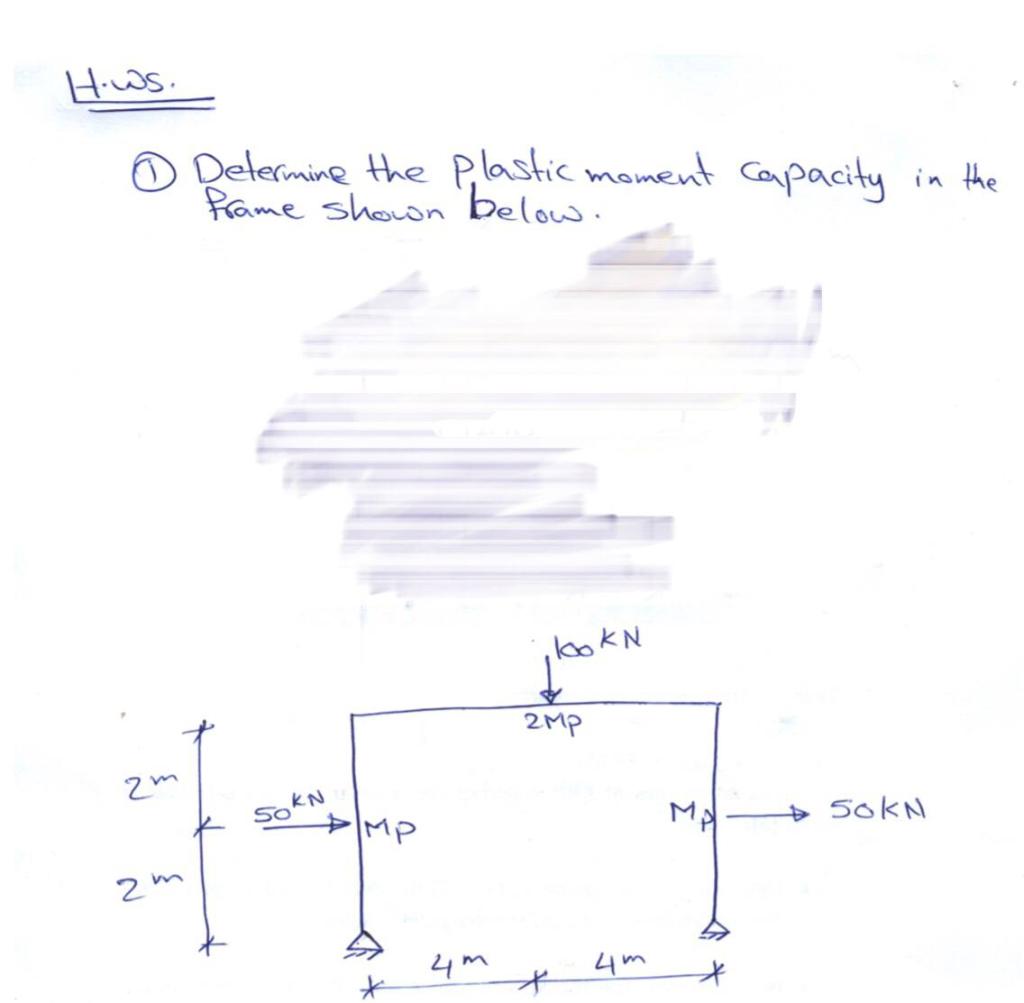 Solved Hows. ① Determine the plastic moment capacity in the | Chegg.com