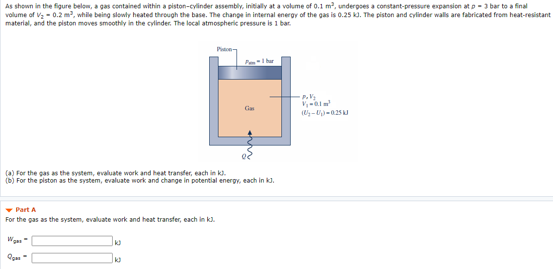 Solved As shown in the figure below, a gas contained within | Chegg.com
