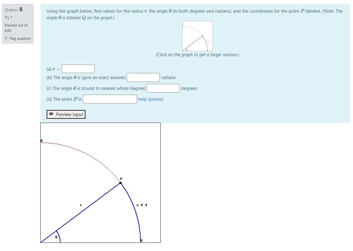 Solved Using the graph below, find values for the radius r, | Chegg.com