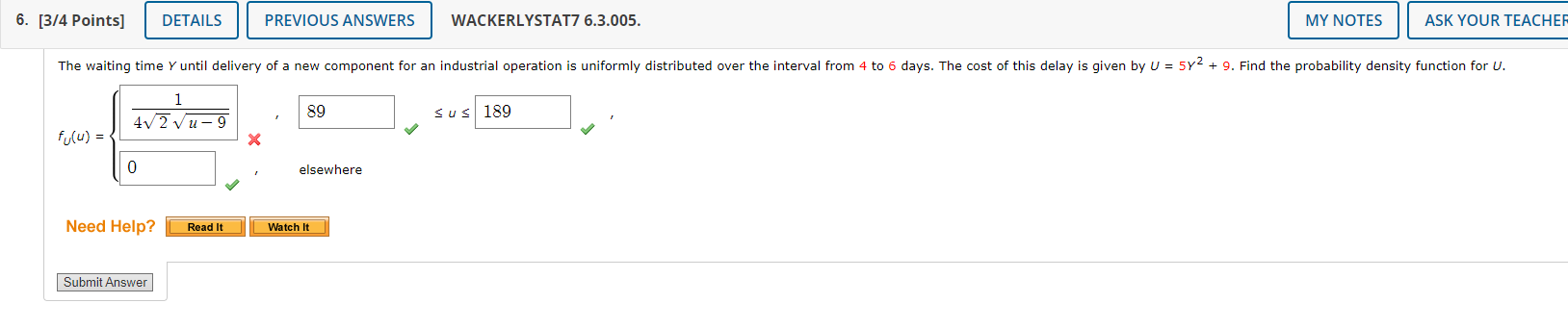 Solved fU(u)={42u−91x′, elsewhere | Chegg.com