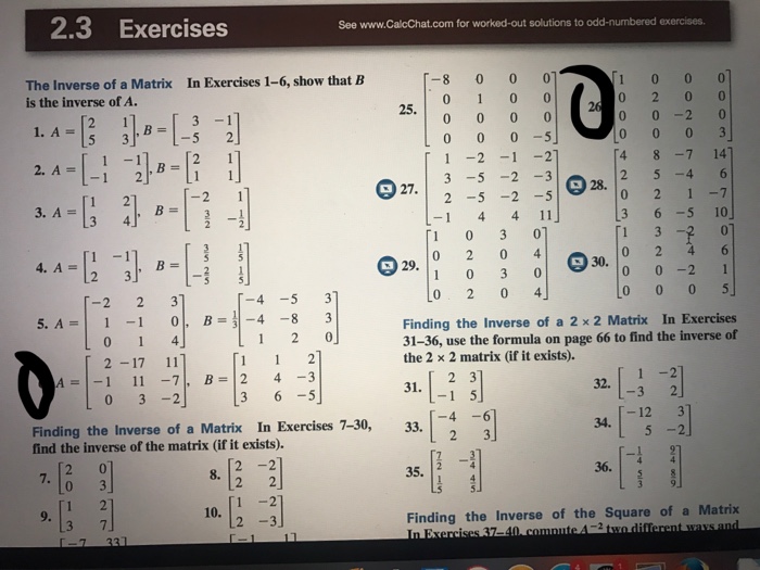 Solved 2.3 Exercises See www.CalcChat.com for worked-out | Chegg.com