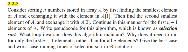 Solved 2. Pseudocode and Loop Invariant: (20 points) | Chegg.com
