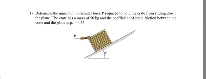 Solved Determine the minimum horizontal force P required to | Chegg.com Solved Determine the minimum horizontal force P required to | Chegg.com