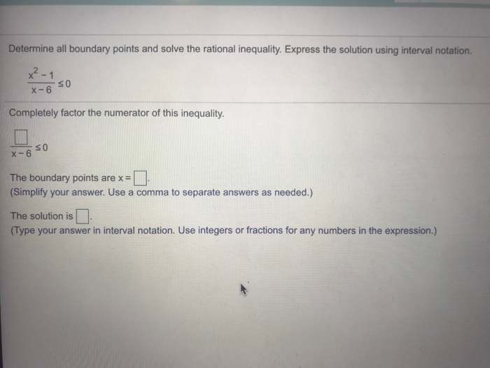 Solved Determine all boundary points and solve the rational | Chegg.com