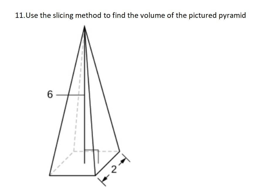 Solved 11. Use the slicing method to find the volume of the | Chegg.com
