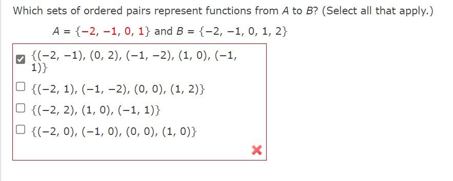 Solved Which sets of ordered pairs represent functions from | Chegg.com