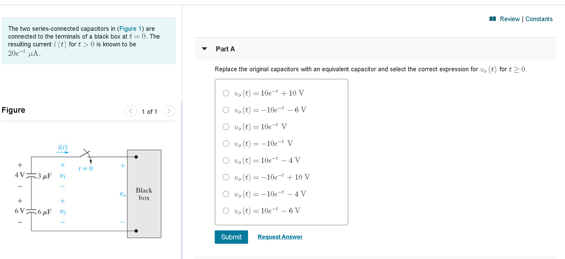 Solved A Review Constants The two series-connected | Chegg.com