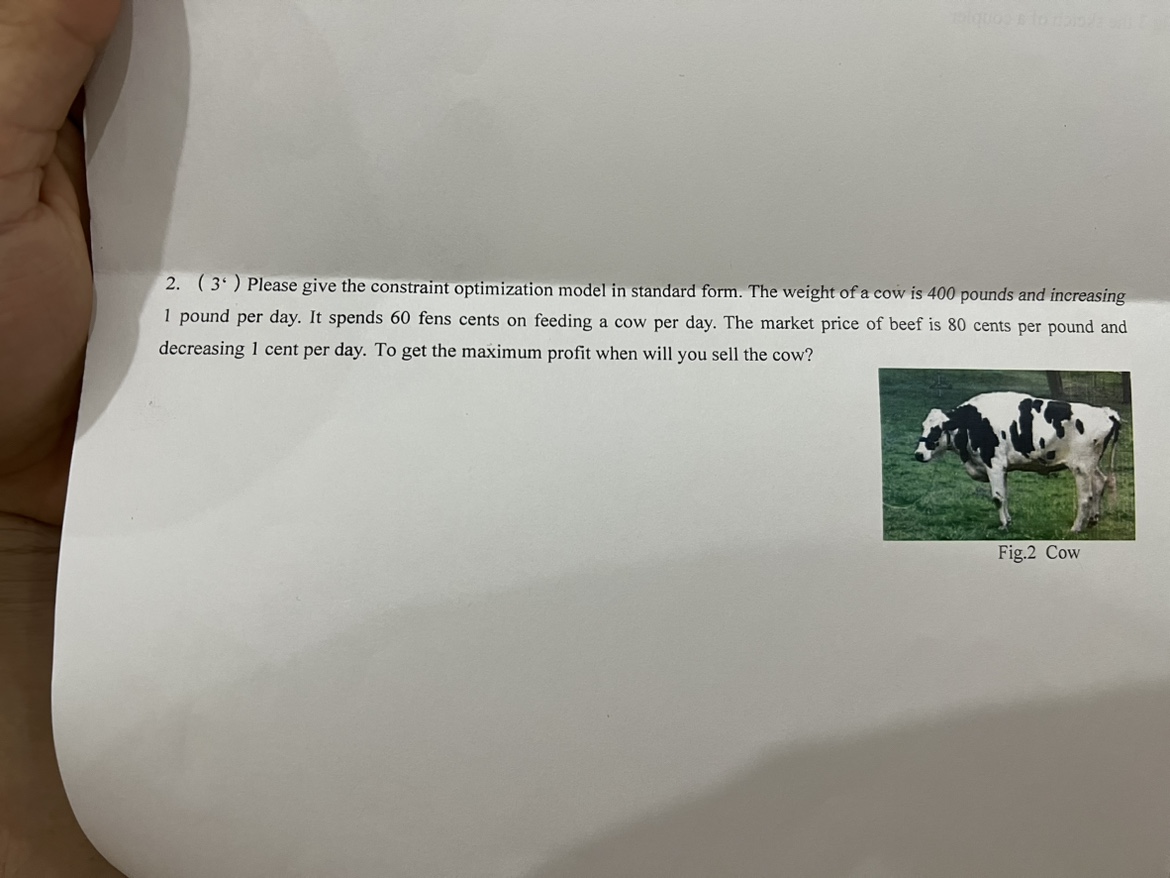 Solved Please give the constraint optimization model in | Chegg.com