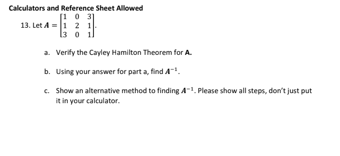 Solved culators and Reference Sheet Allowed 13. Let | Chegg.com