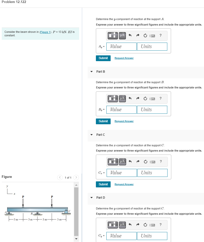 Solved Determine the y-component of reaction at the support | Chegg.com