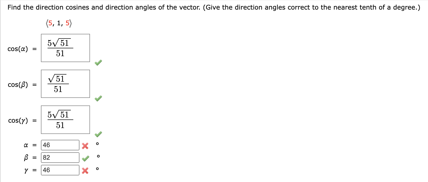 Solved Find the direction cosines and direction angles of | Chegg.com
