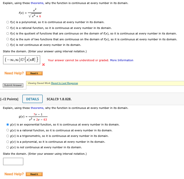 Solved Explain, using these theorems, why the function is | Chegg.com