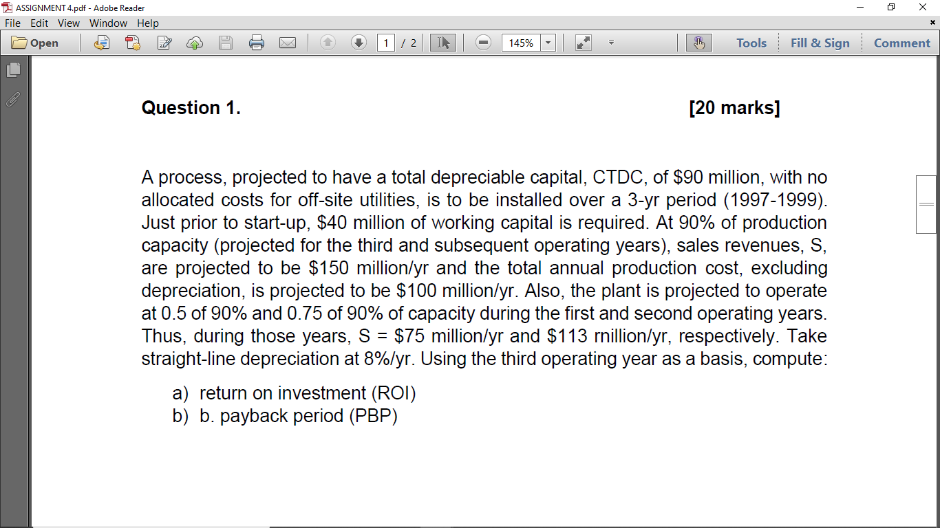 ASSIGNMENT 4.pdf - Adobe Reader File Edit View Window | Chegg.com