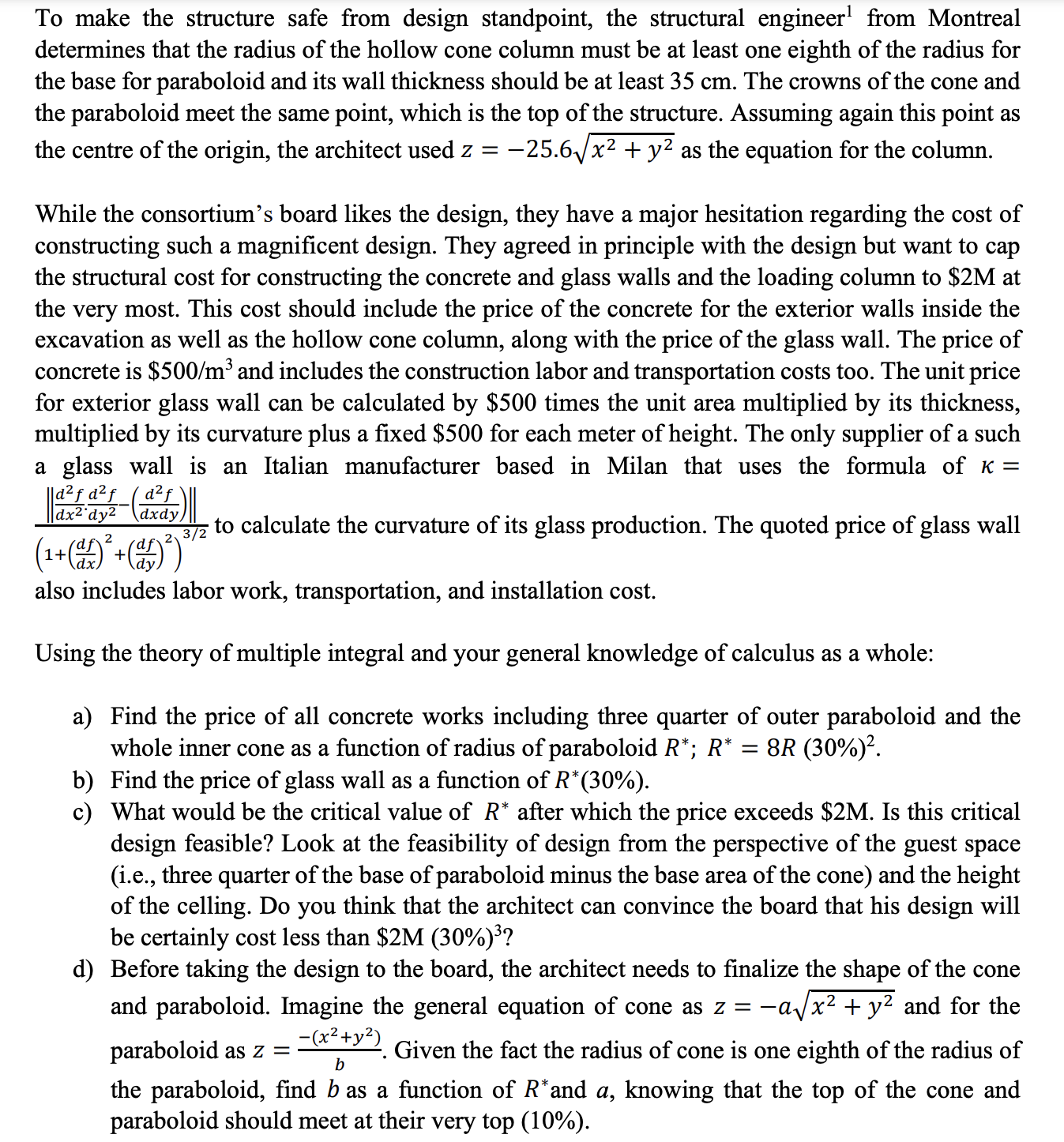 Solved To make the structure safe from design standpoint, | Chegg.com