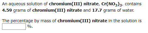 Solved An aqueous solution of chromium(III) nitrate, | Chegg.com