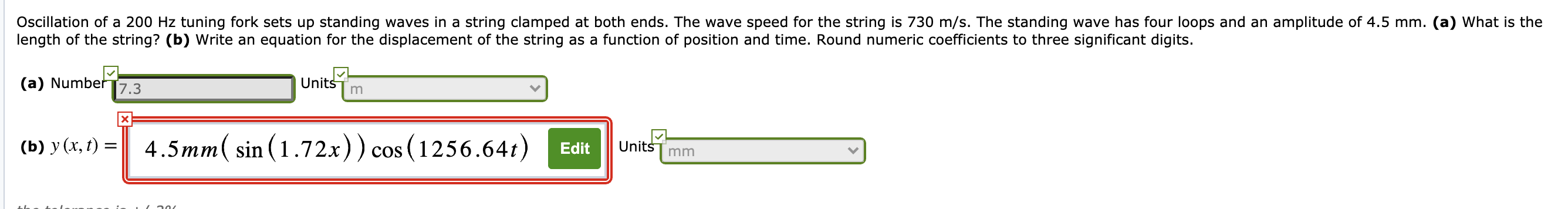 Solved Oscillation of a 200 Hz tuning fork sets up standing | Chegg.com