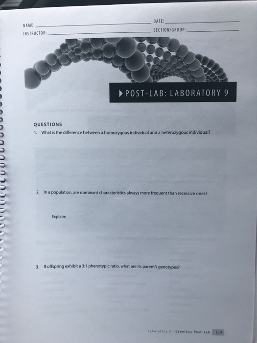 Solved NAME INSTRUCTOR DATE: SECTION/GROUP: POST-LAB: | Chegg.com