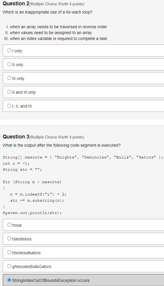 Solved Question 1 (Multiple Choice Worth 4 points) Assume an | Chegg.com