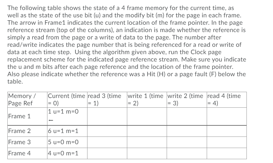 Solved Our textbook discussed the following modified Clock | Chegg.com