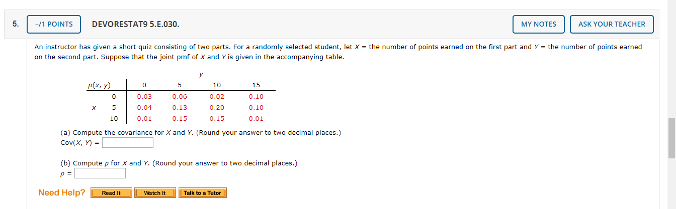 Solved 1 Points Devorestat9 5 E 030 My Notes Ask Your