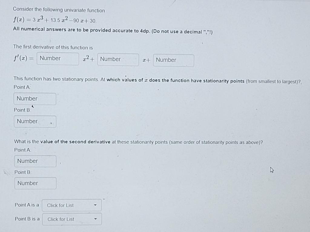 Solved Consider the following univariate function f(x) = 373 | Chegg.com