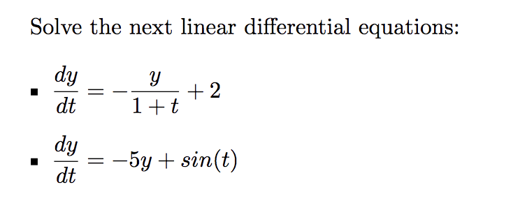Solved Solve the next linear differential | Chegg.com