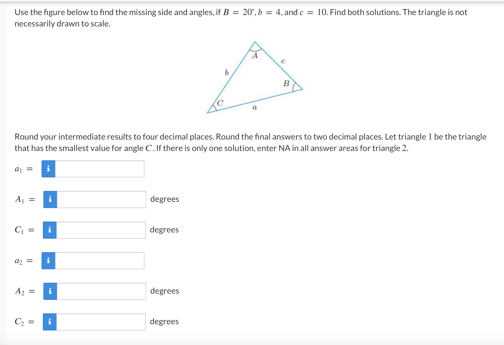 Solved Use the figure below to find the missing side and | Chegg.com