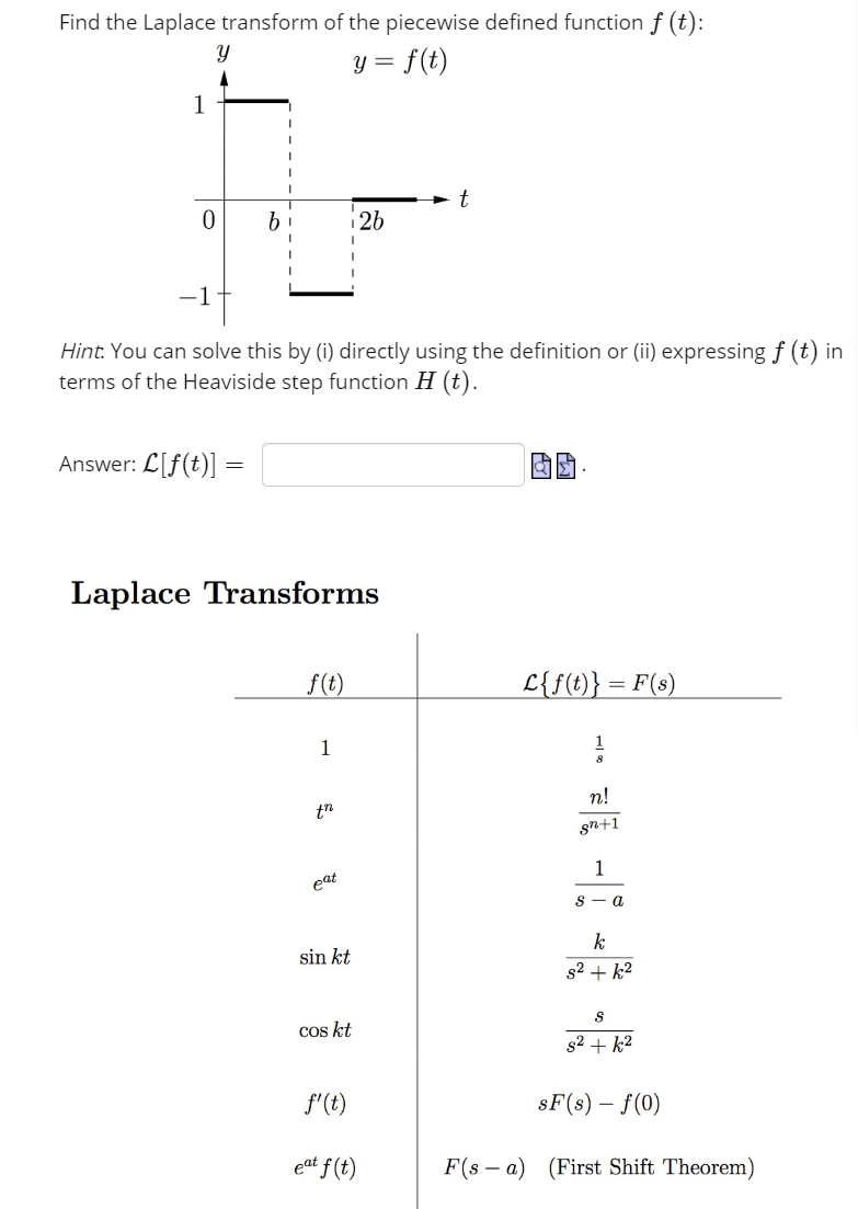 Solved Find the Laplace transform of the piecewise defined | Chegg.com