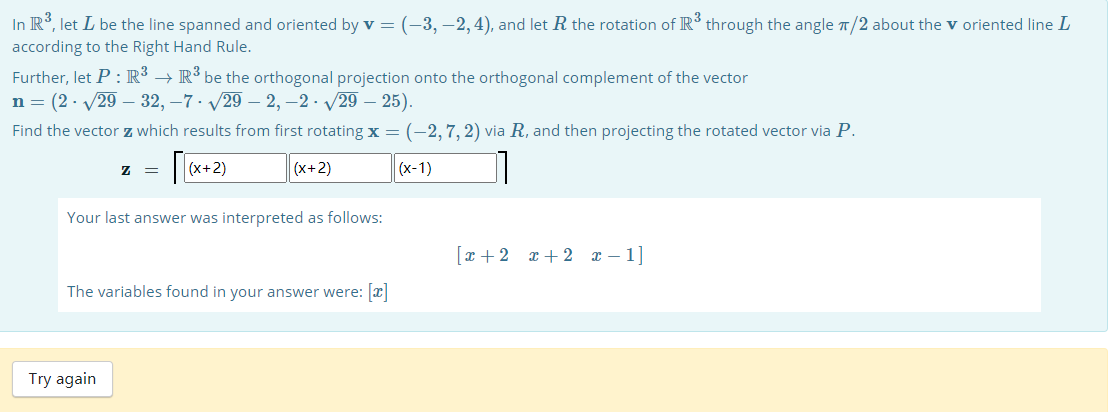 Solved In R3, let L be the line spanned and oriented by v = | Chegg.com