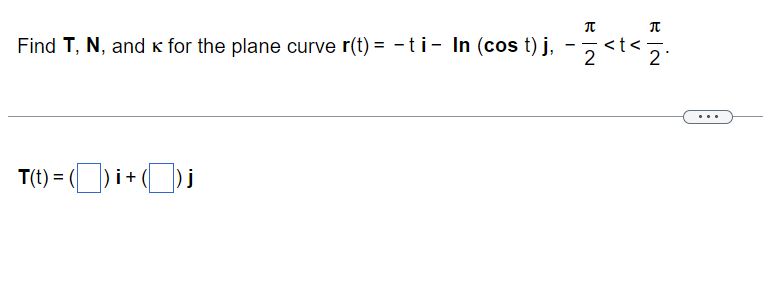 Find T,N, and κ for the plane curve | Chegg.com