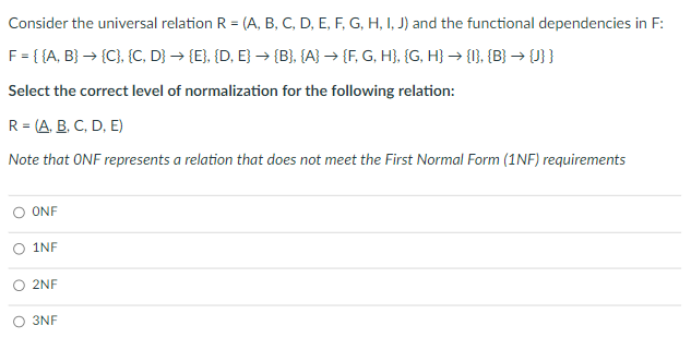 Solved Consider the universal relation | Chegg.com