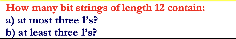 Solved How many bit strings of length 12 ﻿contain:a) ﻿at | Chegg.com