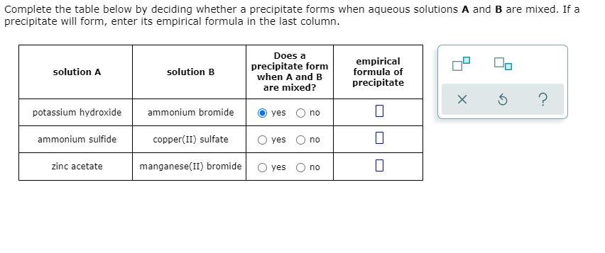 Solved Complete the table below by deciding whether a | Chegg.com