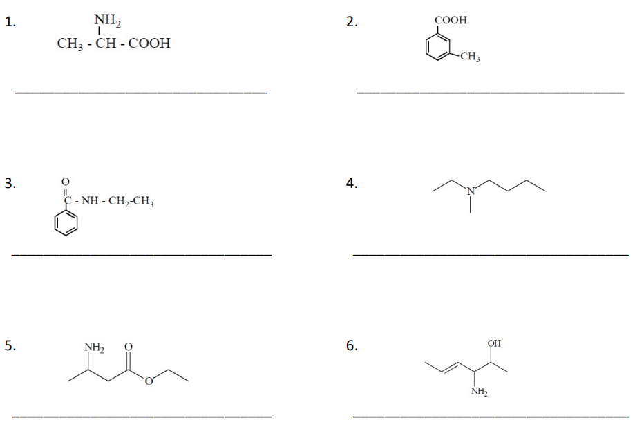 Solved 1. 2. COOH NH CH3 - CH - COOH -CH3 3. O Il 4. Bioco c | Chegg.com