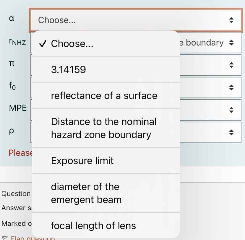 Solved Match the laser safety variables with their | Chegg.com