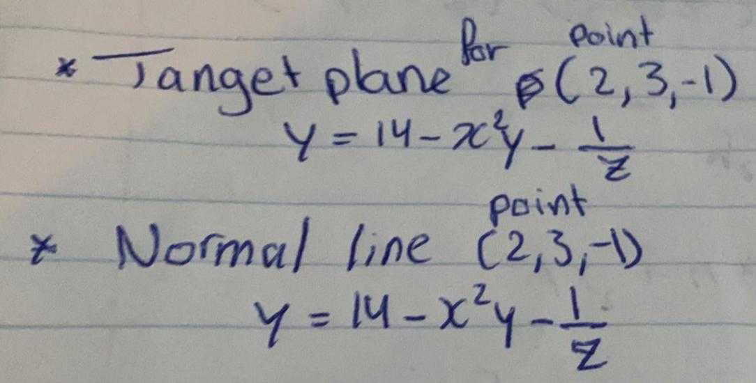 Solved How can i find the equation tangent plane and normal | Chegg.com