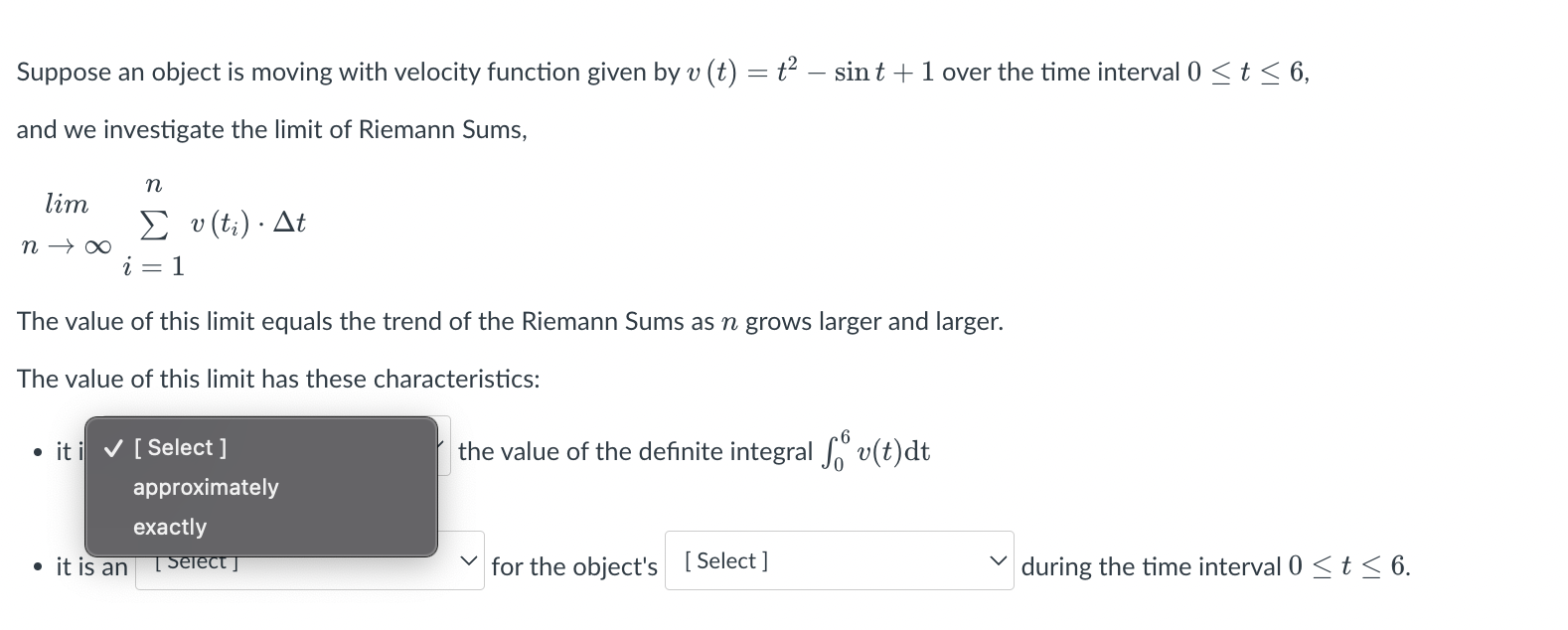Solved Suppose an object is moving with velocity function | Chegg.com